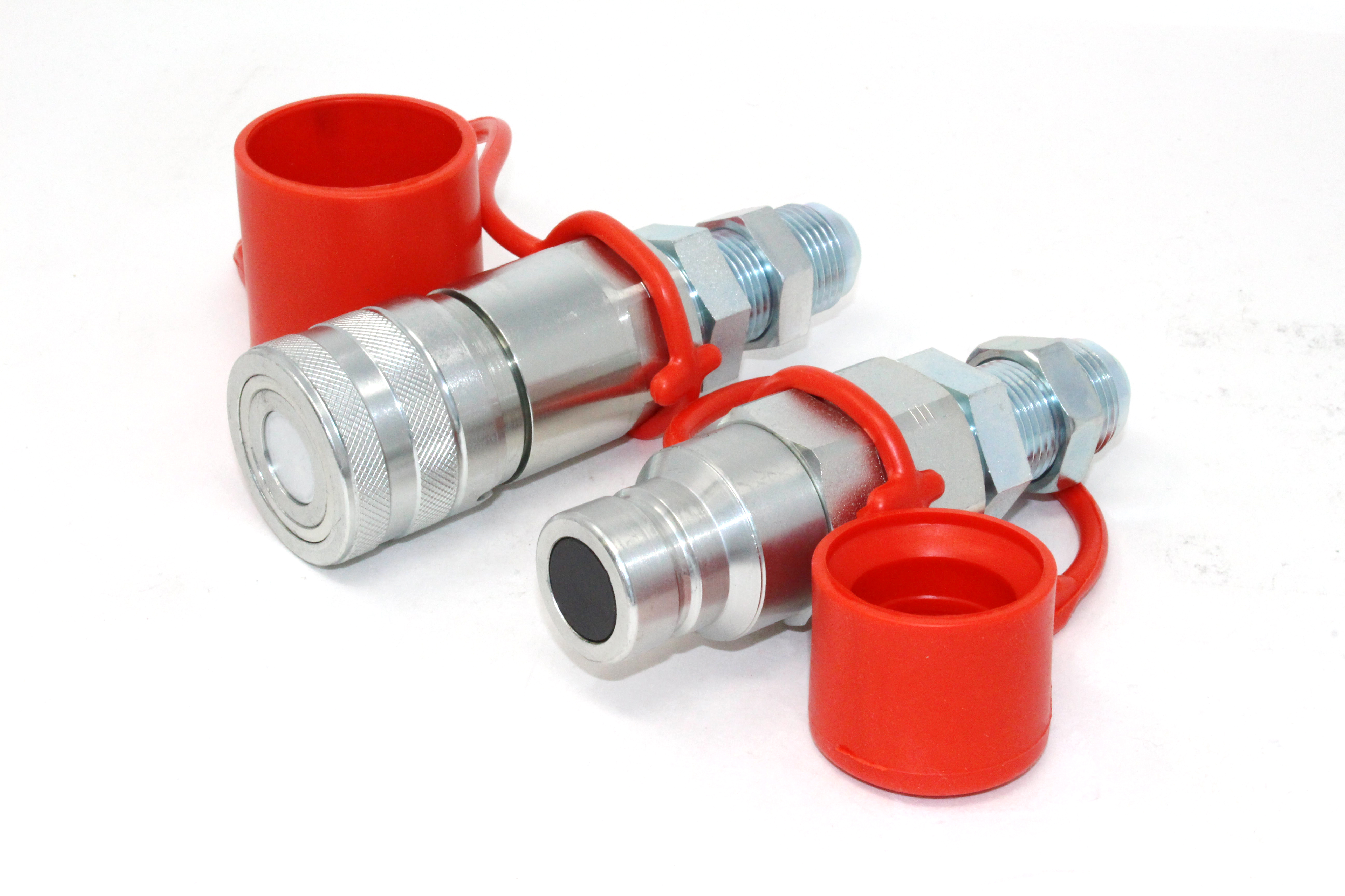 Flat Face Hydraulic Quick Connect Coupler Set, 3/4" Body x #12 JIC ...
