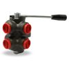 Hydraulic Rotary Diverter Valve, 6 Port, 16 GPM, #8 SAE Ports