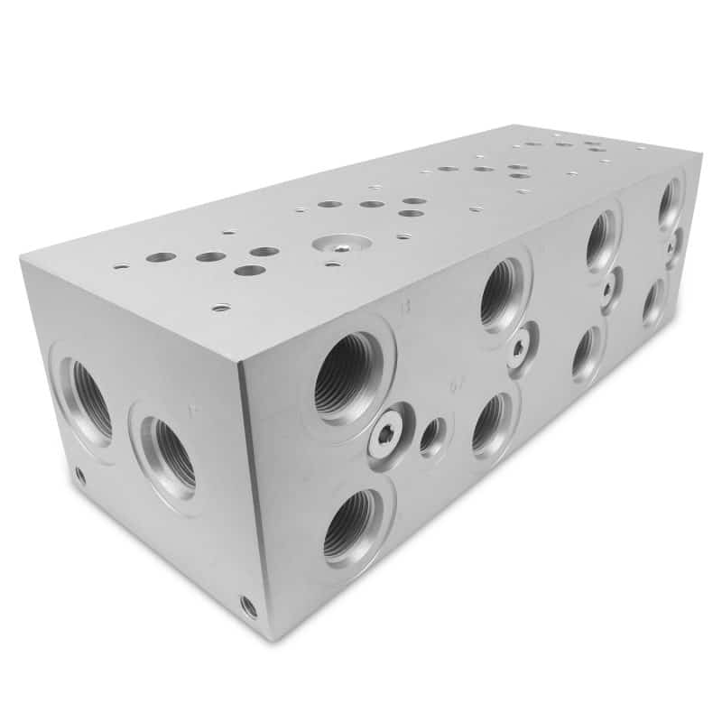 4 Valve Manifold Subplate, D03, Parallel, #8 SAE Ports