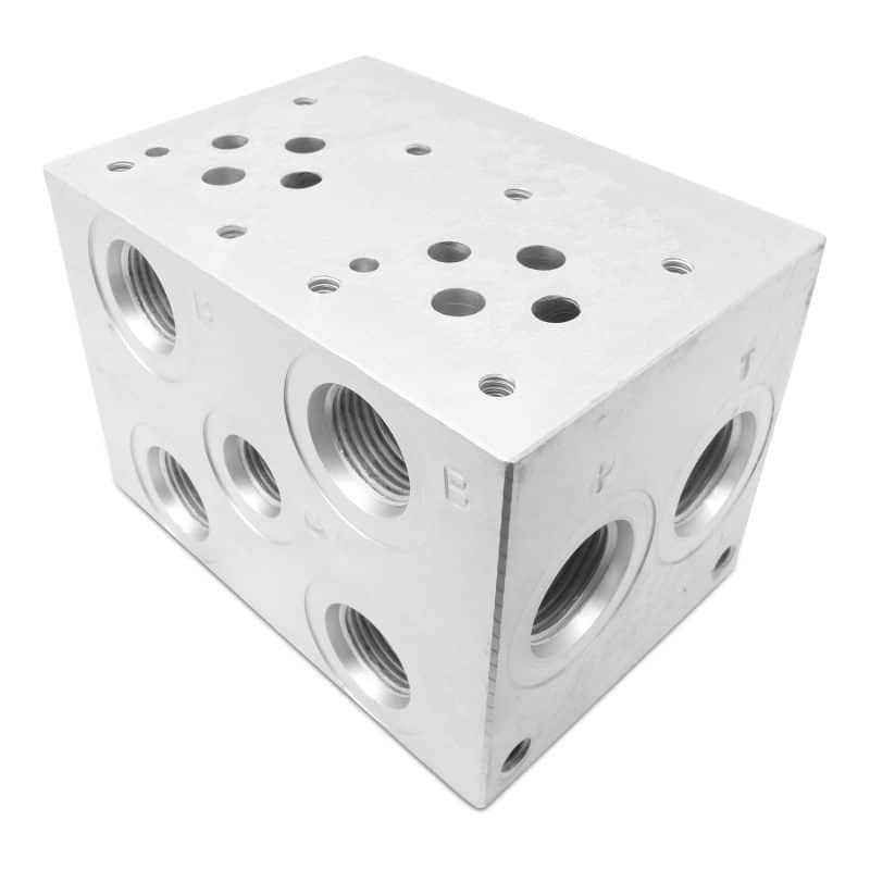 2 Valve Manifold Subplate, D03, Parallel, #8 SAE Ports