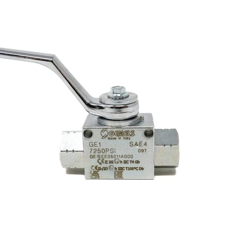 Gemels® Compact Style 2 Way Ball Valve, Block Style, 1/4" SAE