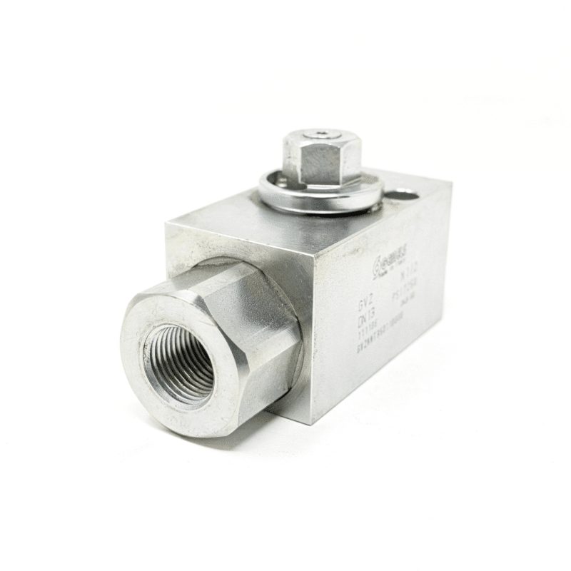 Gemels® 2 Way Excavator Series Ball Valve, Block, 1/2" NPT Ports