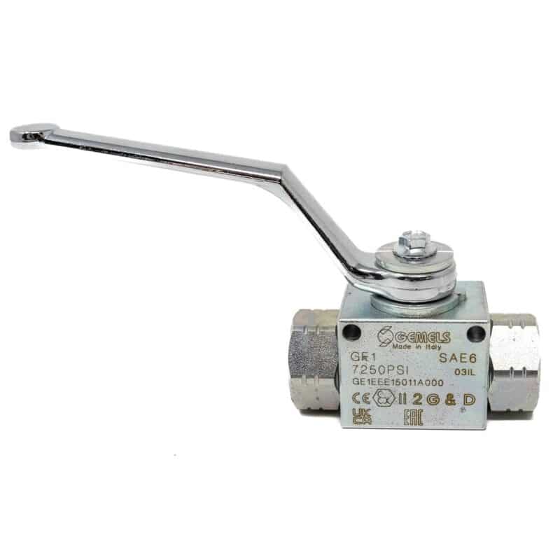 Gemels® Compact Style 2 Way Ball Valve, Block Style, 3/8" SAE