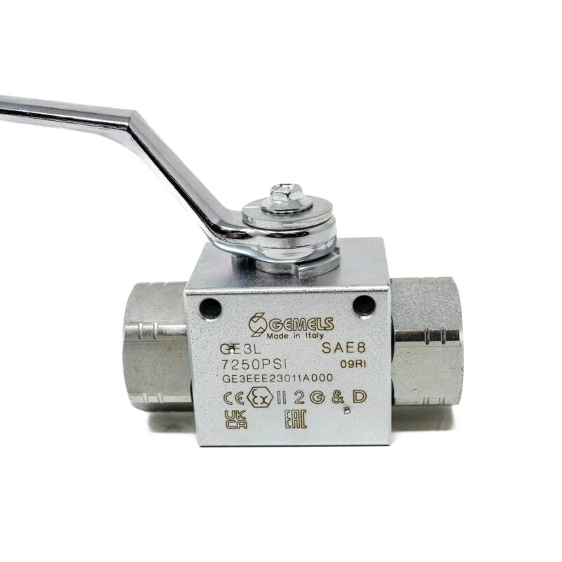 Gemels® 3 Way Ball Valve, Block Style, 1/2" SAE Ports
