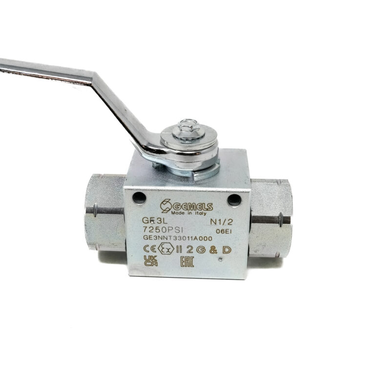Gemels® 3 Way Ball Valve, Block Style, 1/2" NPT Ports