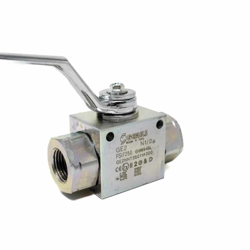 Gemels® 2 Way Ball Valve, Block Style, 1/2" NPT Ports