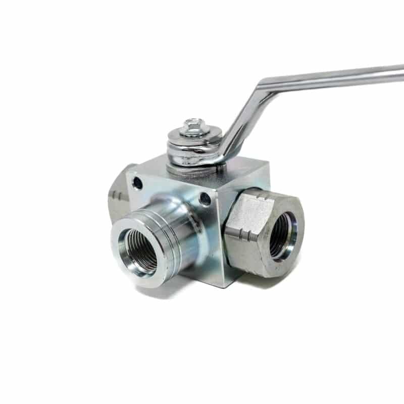 Gemels® 3 Way Ball Valve, Block Style, 1/2" SAE Ports