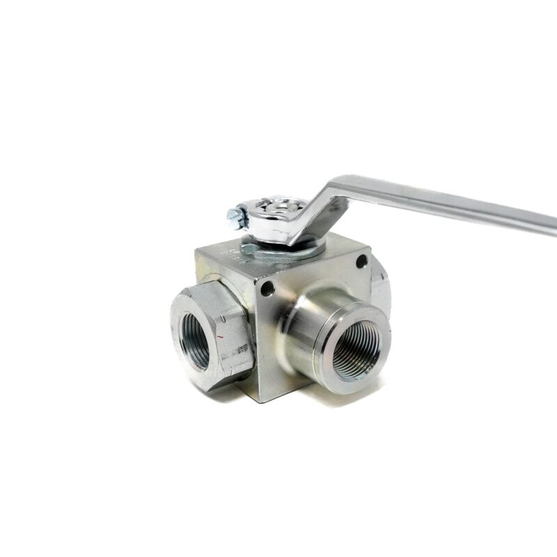 Gemels® 3 Way Ball Valve, Block Style, 3/4" NPT ports