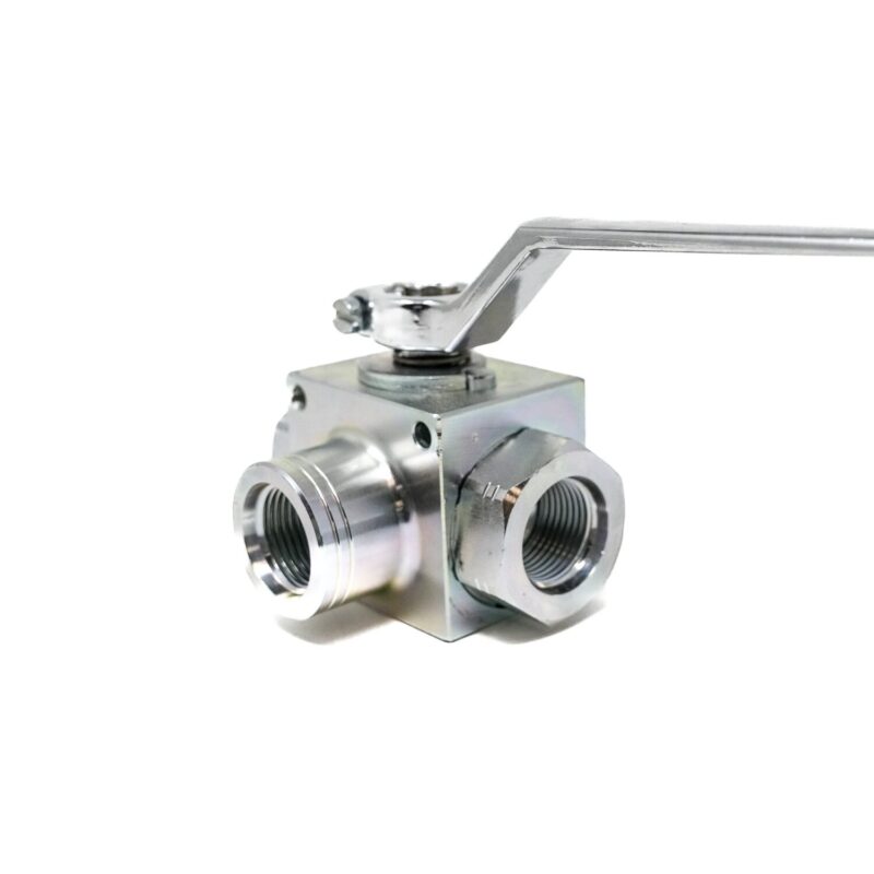 Gemels® 3 Way Ball Valve, Block Style, 3/4" SAE ports