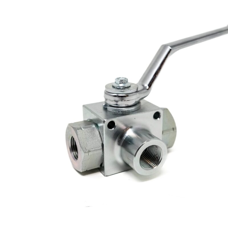 Gemels® 3 Way Ball Valve, Block Style, 3/8" NPT ports