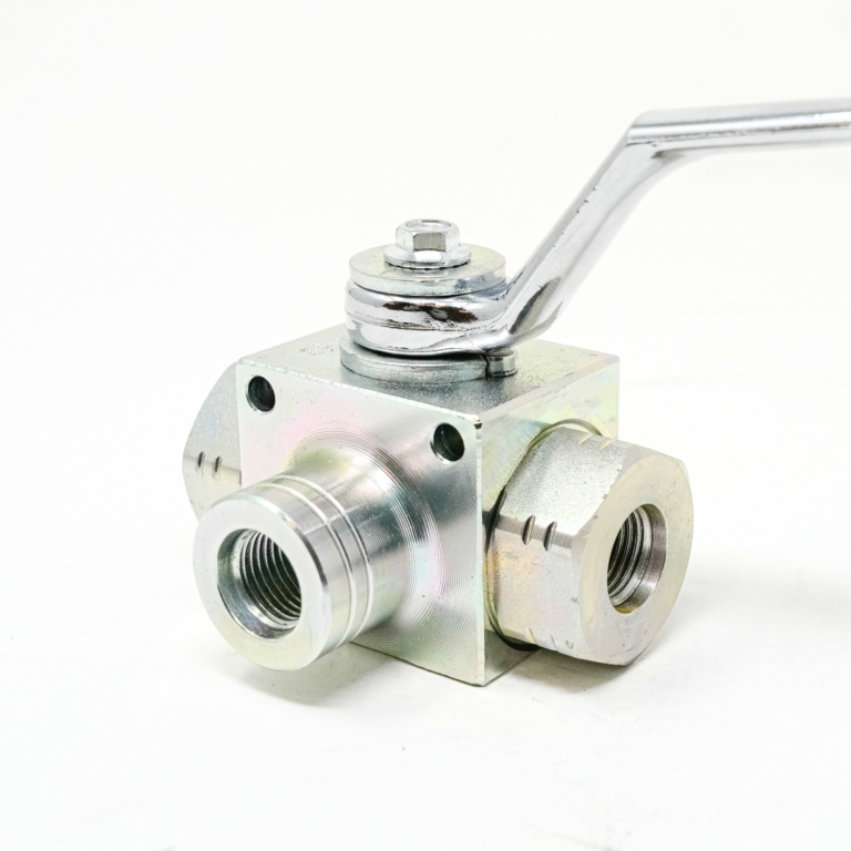 Gemels® 3 Way Ball Valve, Block Style, 3/8" SAE ports