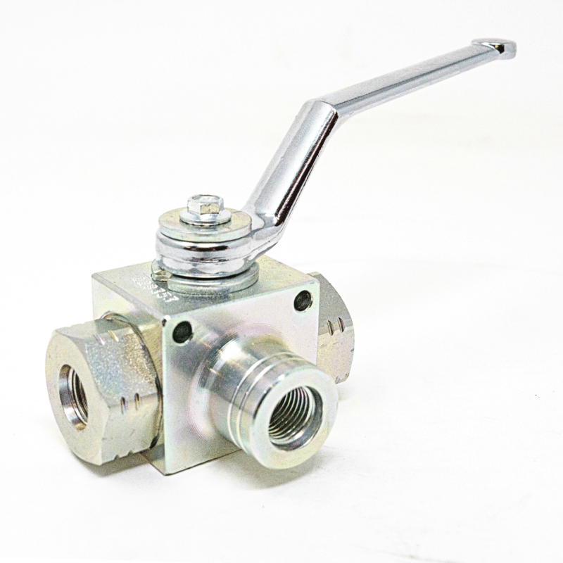 Gemels® 3 Way Ball Valve, Block Style, 3/8" SAE ports