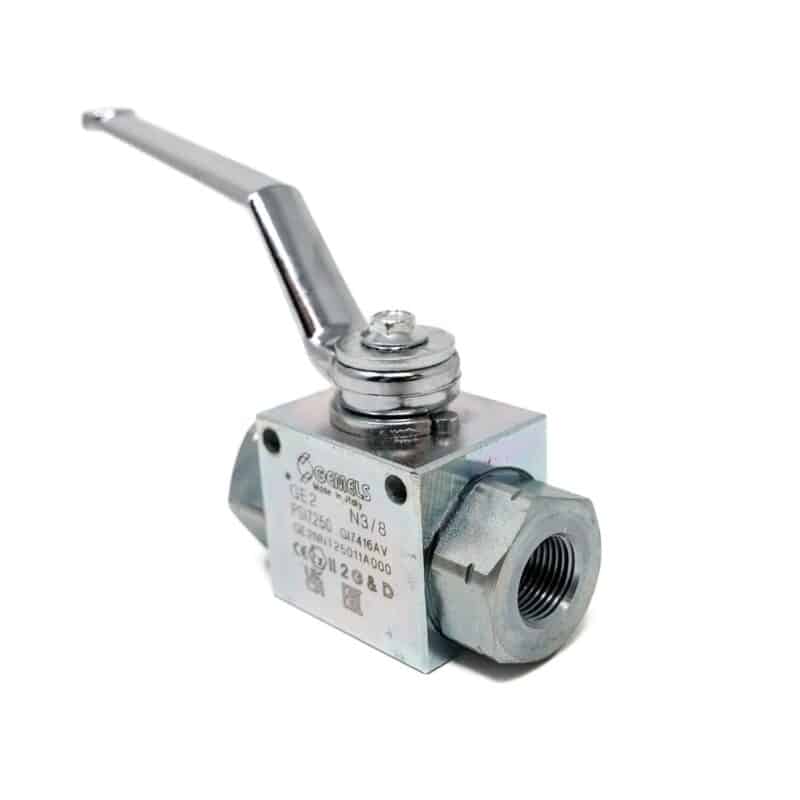 Gemels® 2 Way Ball Valve, Block Style, 3/8" NPT ports