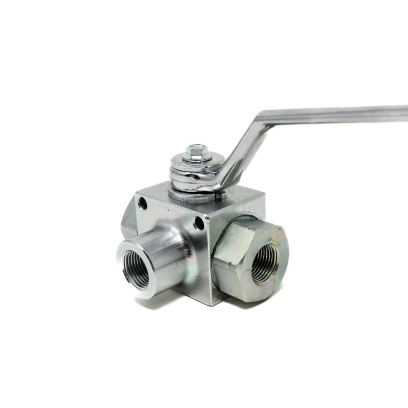 Gemels® 3 Way Ball Valve, Block Style, 3/8" NPT ports