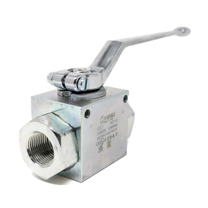 Gemels® 2 Way Ball Valve, Block Style, 3/4" NPT ports