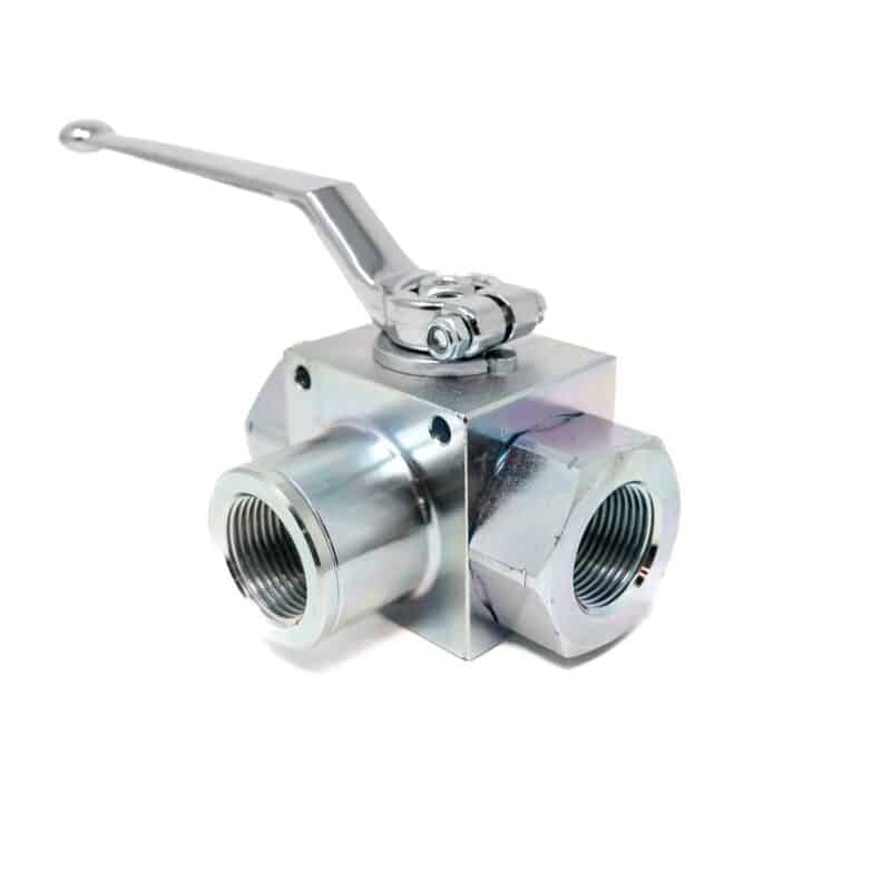 Gemels® 3 Way Ball Valve, Block Style, 1" NPT Ports