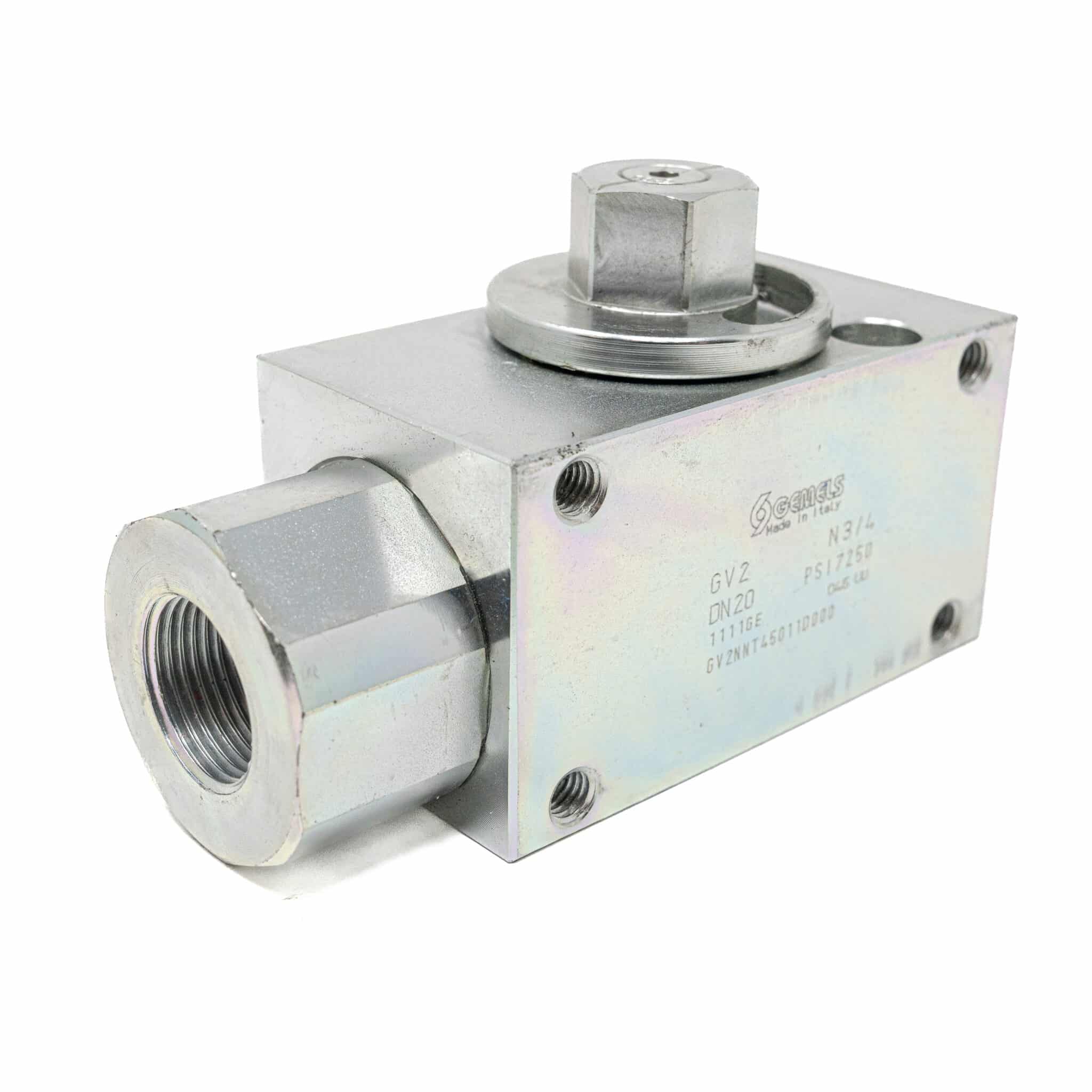 Gemels® 2 Way Excavator Series Ball Valve, Block Style, 3/4" NPT