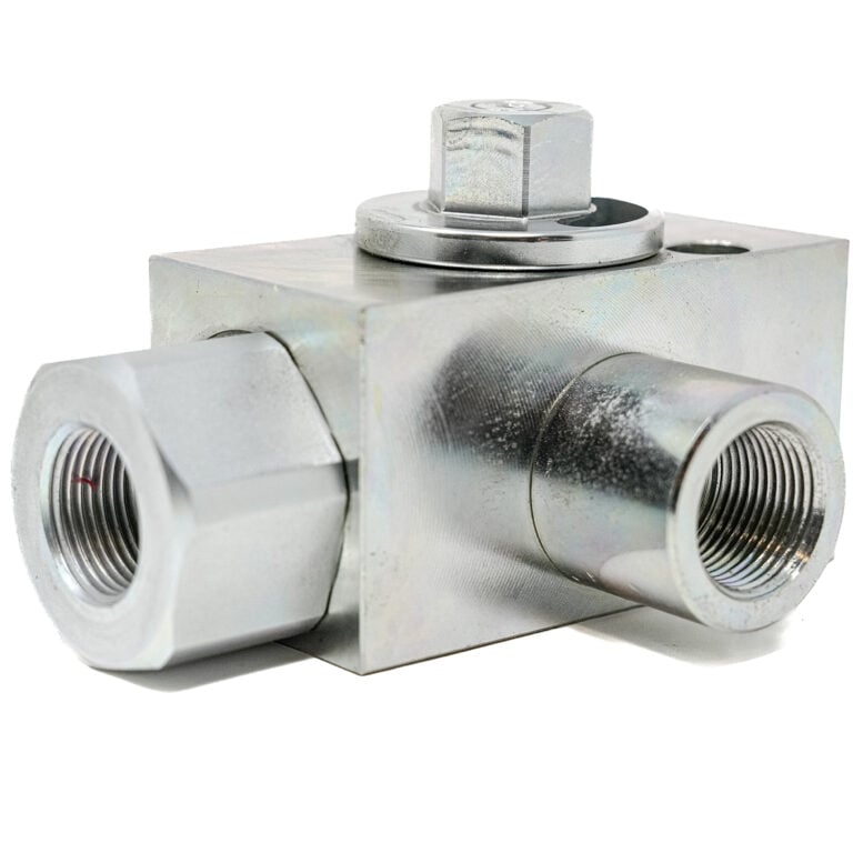 Gemels® 3 Way Excavator Series Ball Valve, Block Style, 3/4" NPT