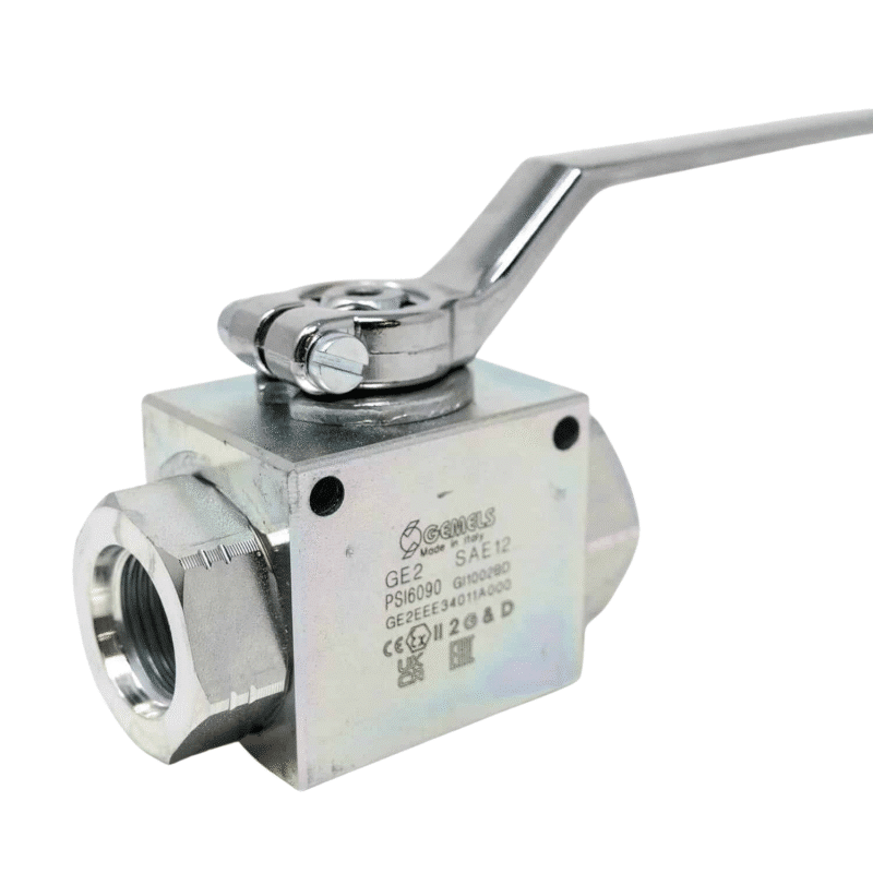 Gemels® 2 Way Ball Valve, Block Style, 3/4" SAE ports